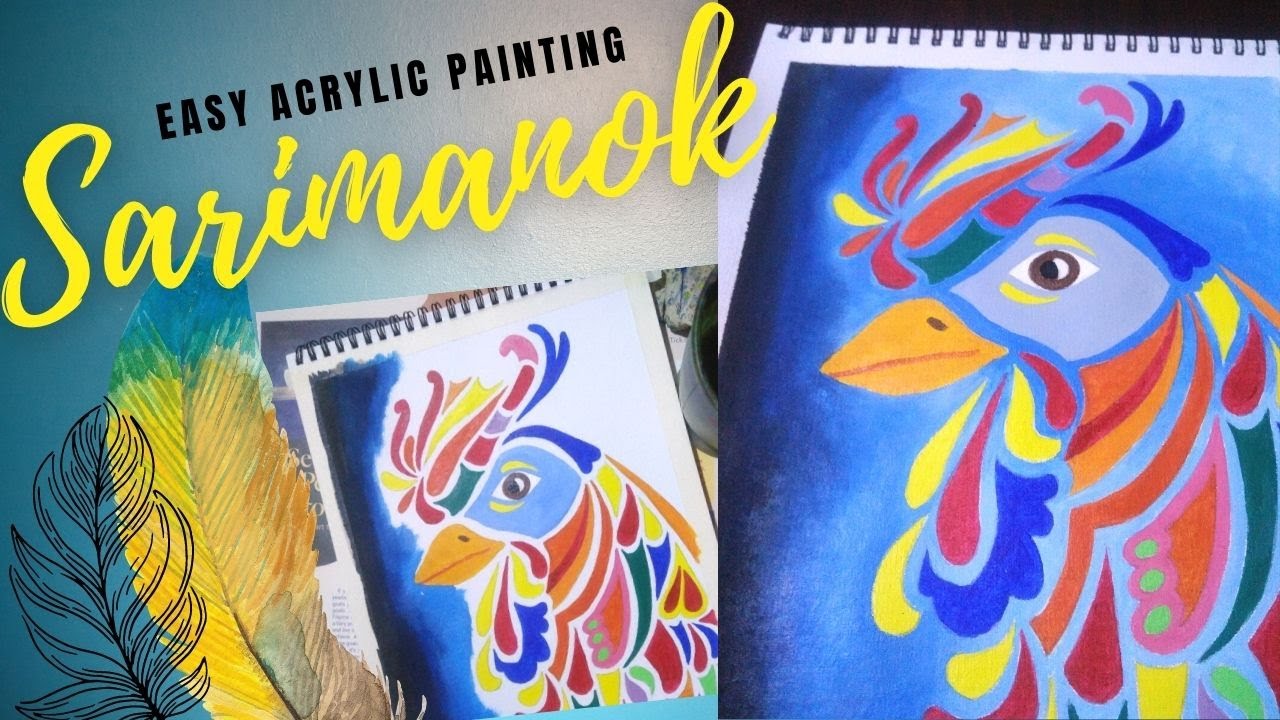 Easy Acrylic Painting | Sarimanok | Philippine Mythical Creature | Time ...
