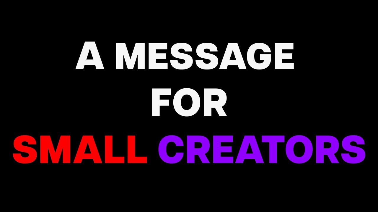 Let's Talk...Small Creator to Small Creator - YouTube