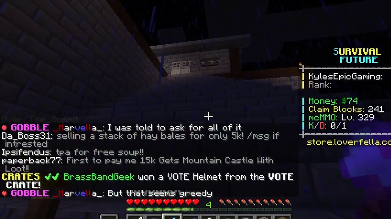 Playing Minecraft on Loverfella's server once again. - YouTube