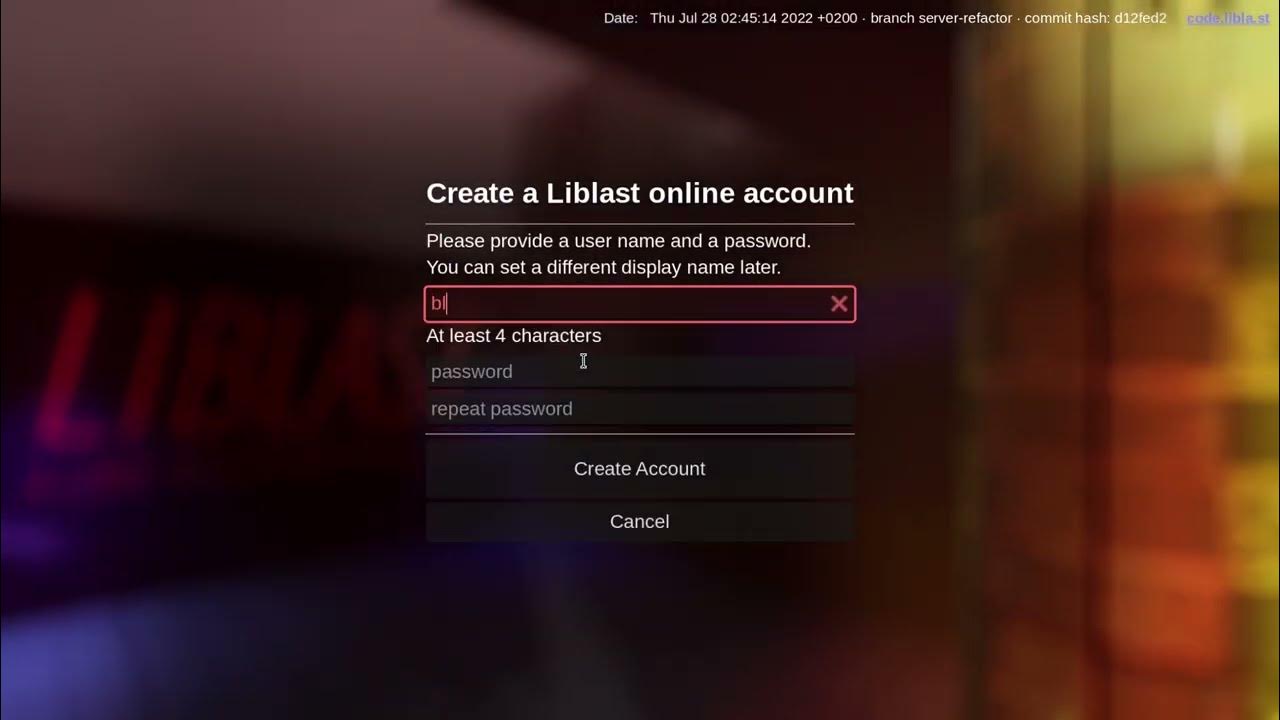Updated auth menu ( Liblast dev update 2022-07-28) - Godot 4 - YouTube