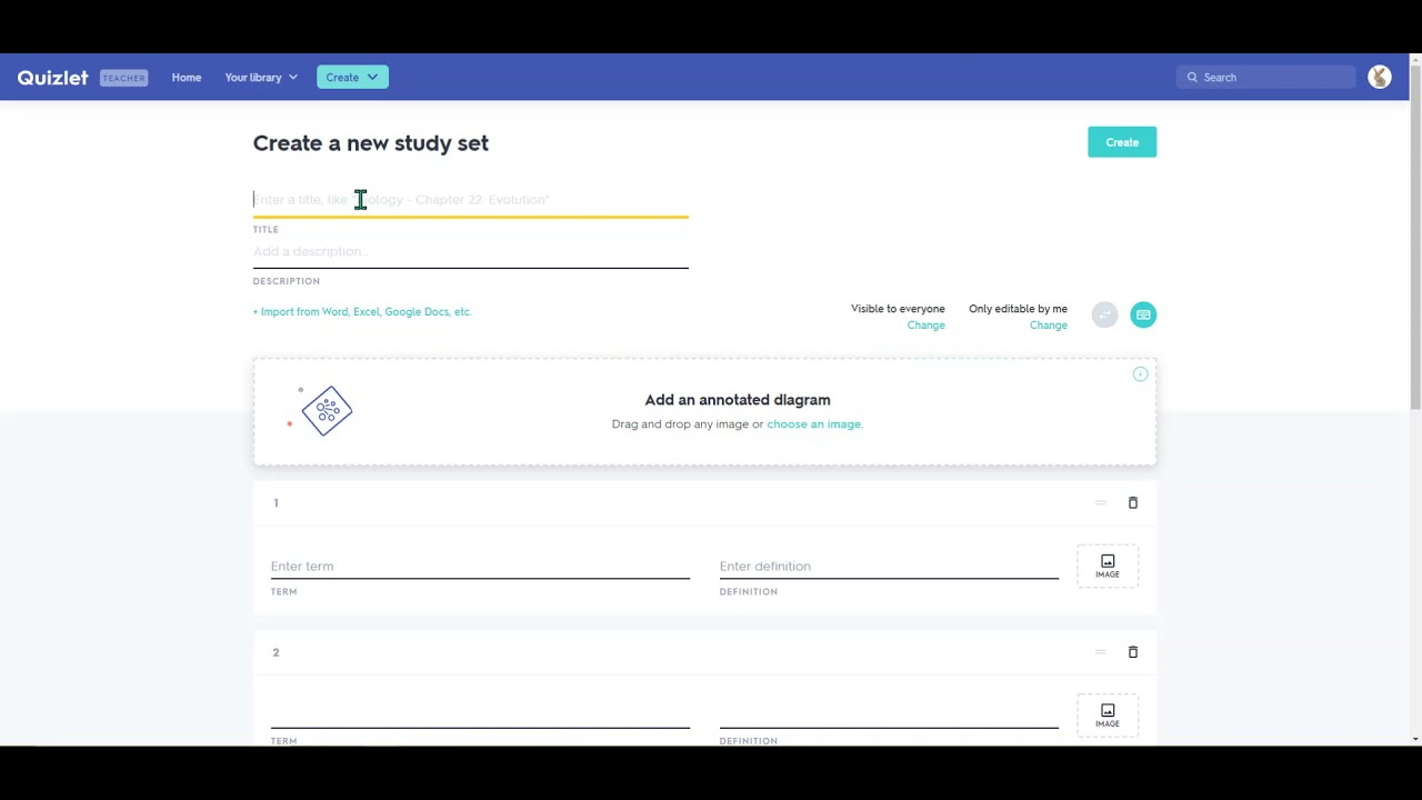 How to bulk import vocab words into Quizlet - YouTube