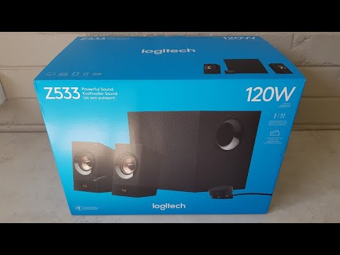 Logitech speakers Z533 2.1 unboxing and testing - YouTube
