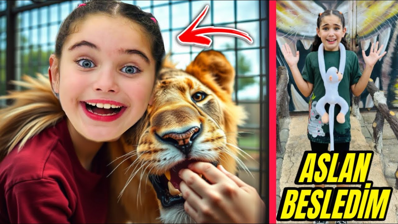 ELİF SİNEM ORMANDA ASLAN BESLEDİ !! KAFESE GİRDİM !! - YouTube