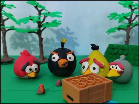 angry birds and Tyrkisk Peber Volcano (stop motion)