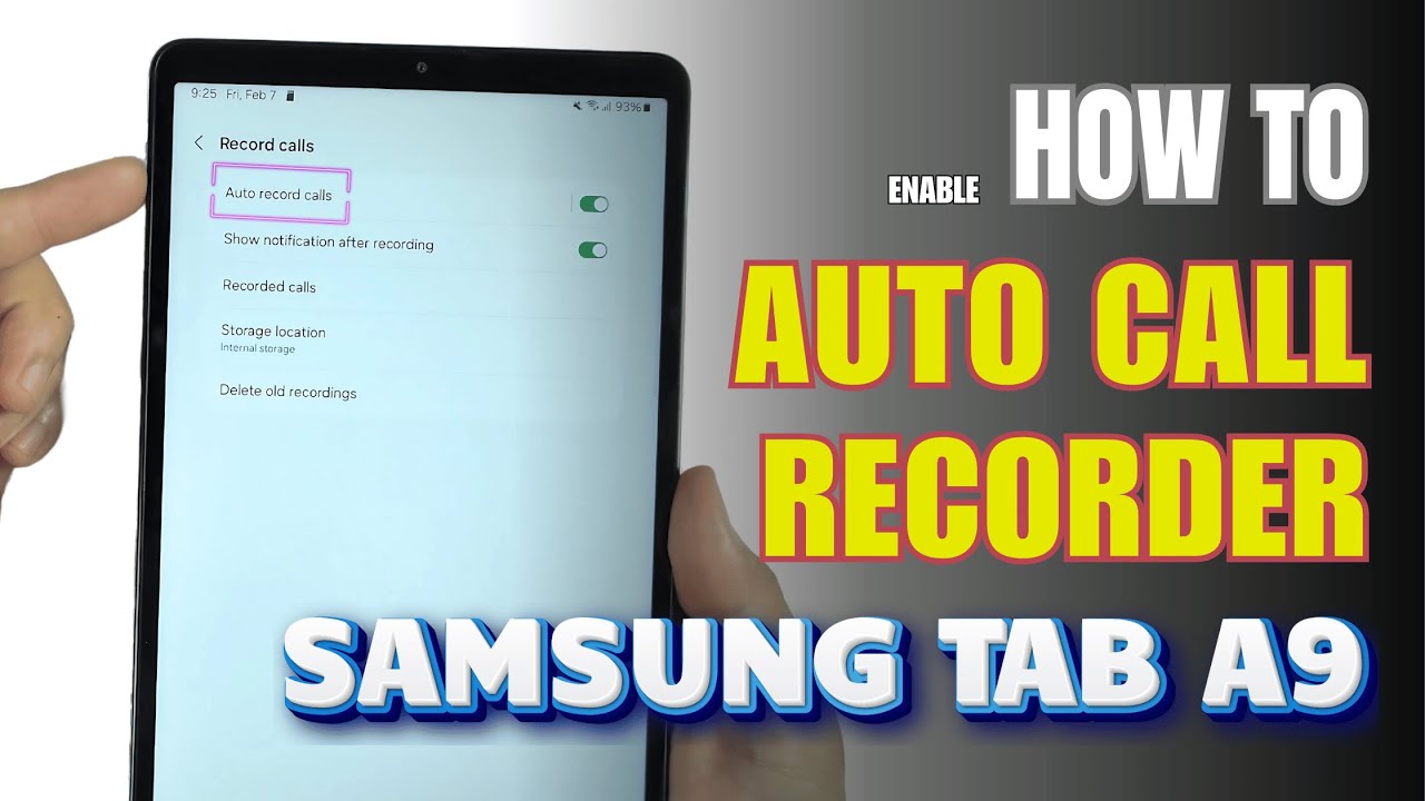 How to Enable Auto Call Recorder on Samsung Galaxy Tab A9 - YouTube