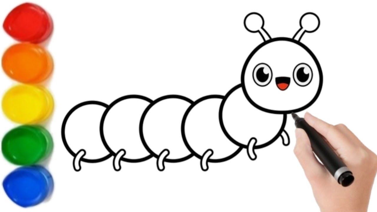 How to draw a caterpillar | how to draw a caterpillar step by step ...