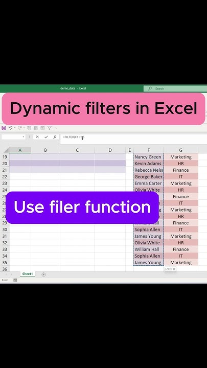 Dynamic filters use in Excel #excelshorts #excel #exceltips #excelyourself #exceltipsandtricks ...