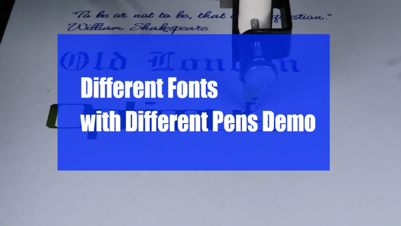 Different Fonts with Different Pens Demo Video with iDraw Pen Plotters - YouTube