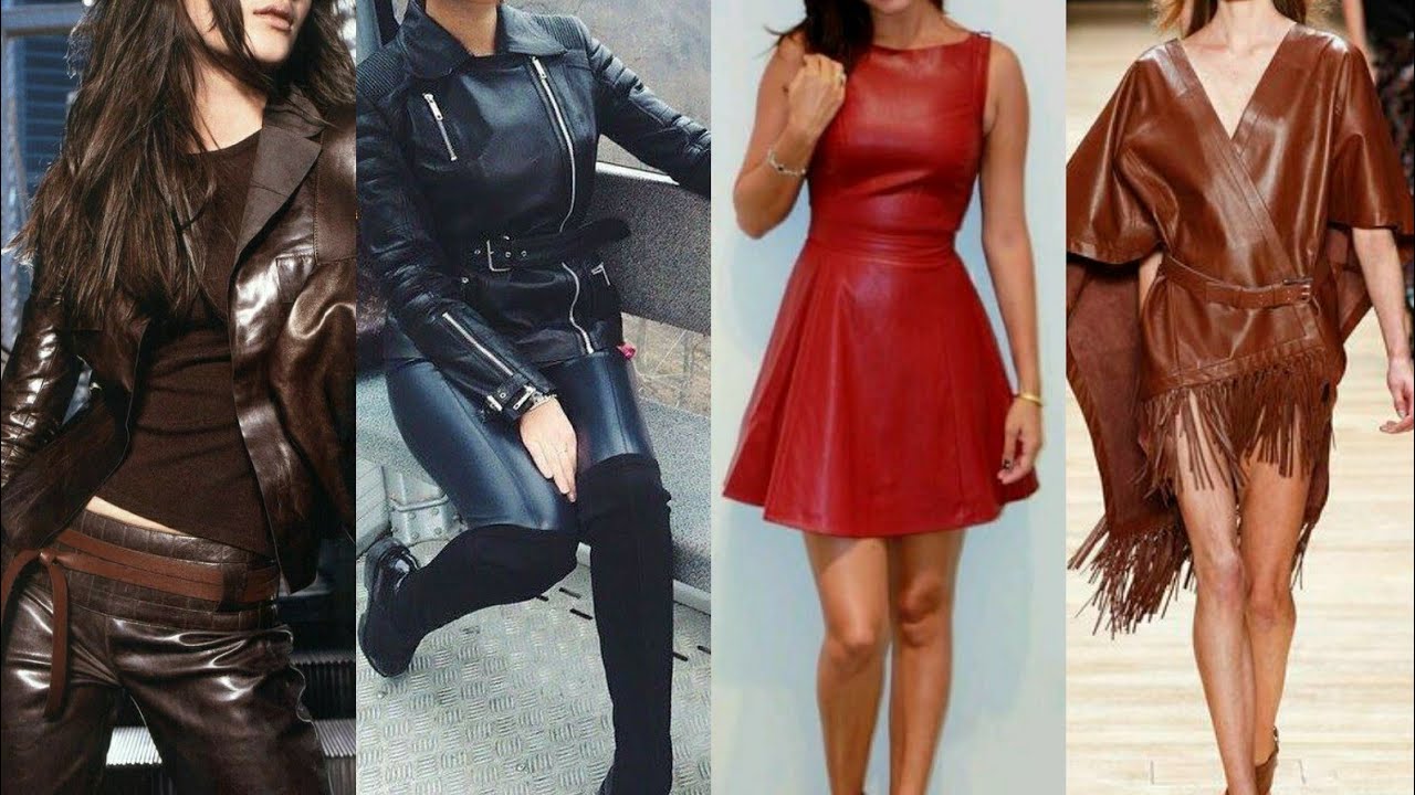 Gorgeous leather outfits for women & girls #fashion - YouTube