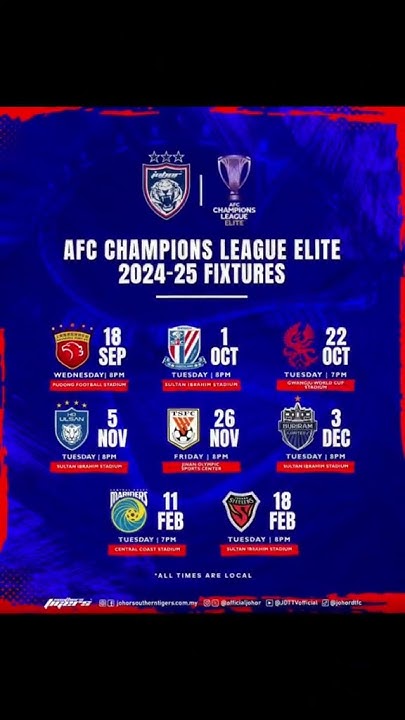 JDT ACL elite schedule letsego #jdt #aclelite #win - YouTube