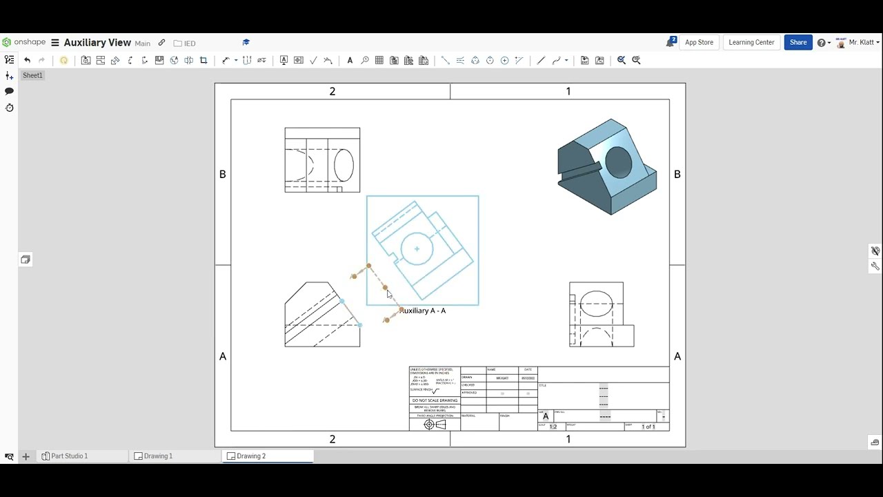 Auxiliary View in Onshape - YouTube