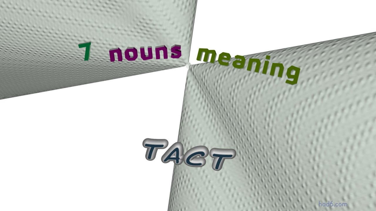 tact - 7 nouns which are synonyms to tact (sentence examples) - YouTube