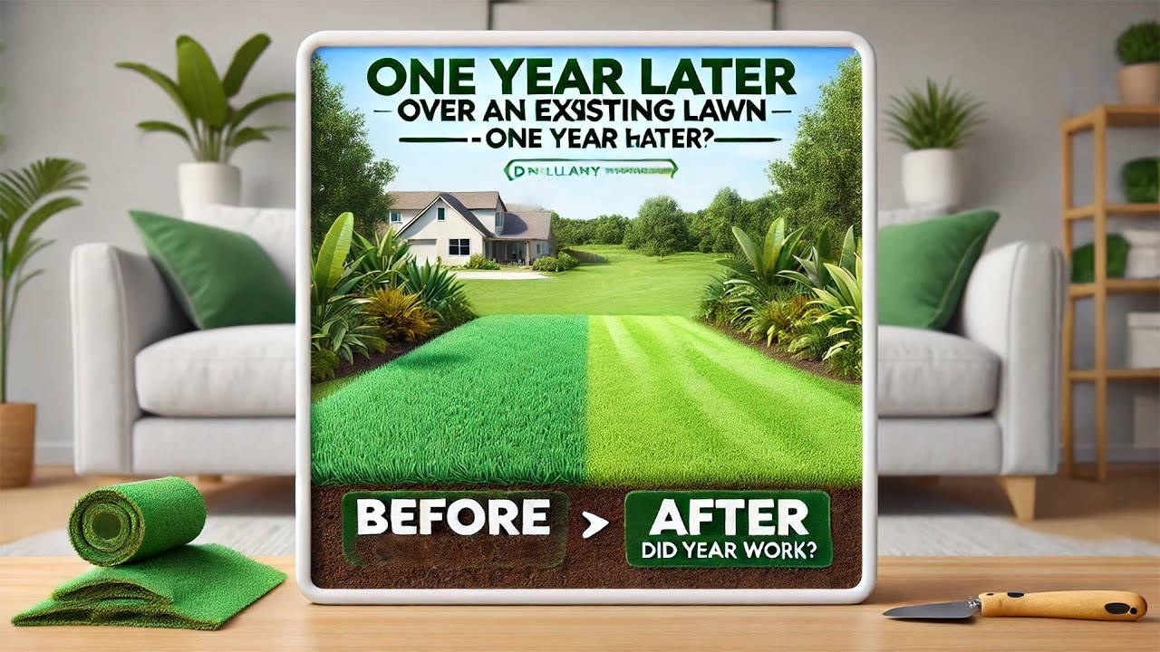 Laying Sod Over an Existing Lawn – One Year Later - YouTube