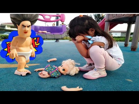 Nisa'nın baby alive sevimli bebeği parkta düştü kırıldı