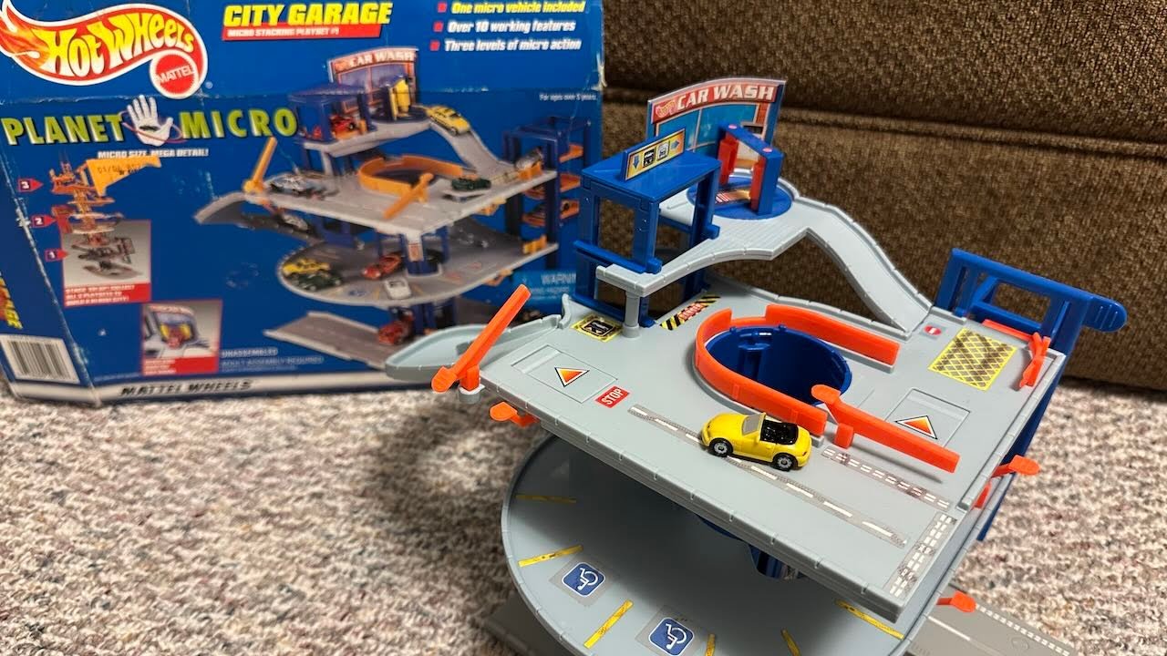 Hot Wheels Planet Micro City Garage Playset - Unboxing, Demonstration ...