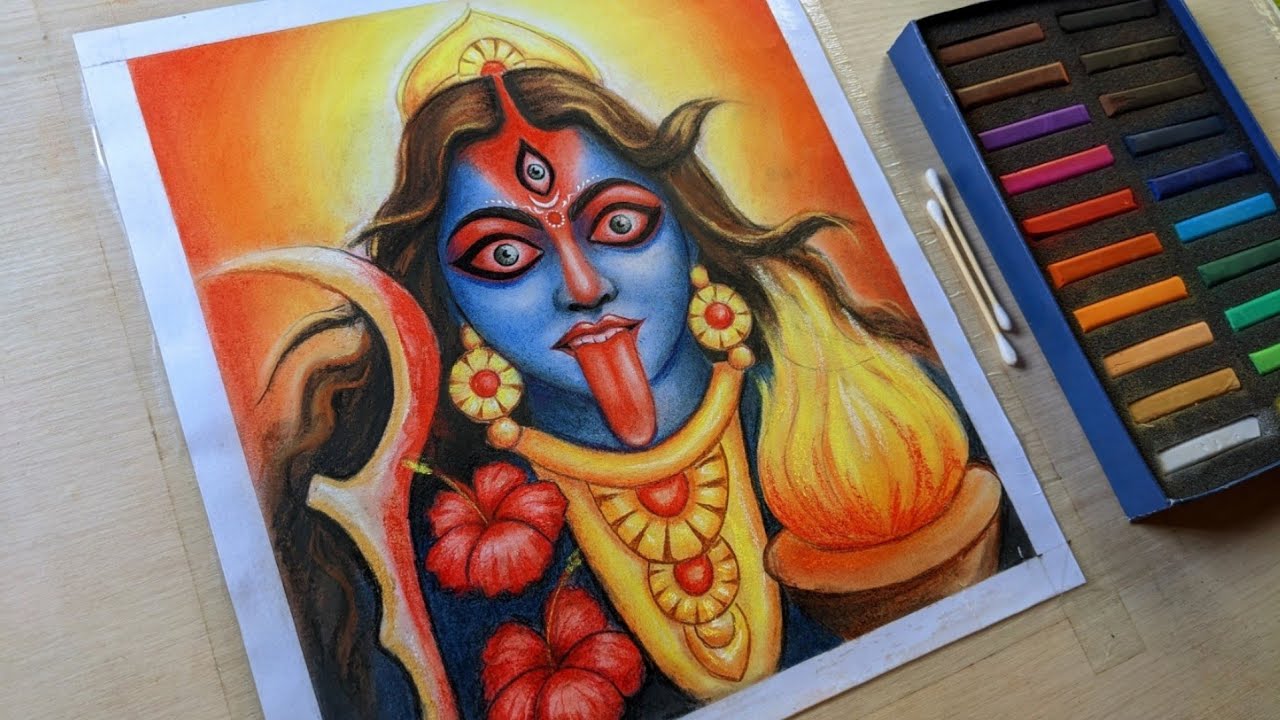 Maa Kali soft pastel painting easy || Kali Mata Painting. - YouTube