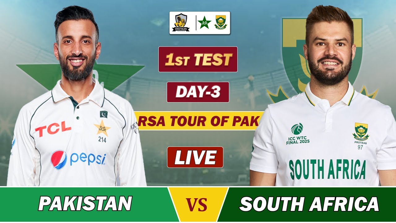PAKISTAN vs SOUTH AFRICA TEST MATCH LIVE| PAK vs SA LIVE SCORES ...