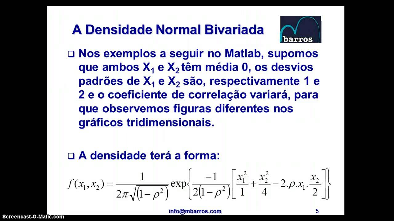Normal Bivariada e Plot3D Matlab - parte 1 - YouTube