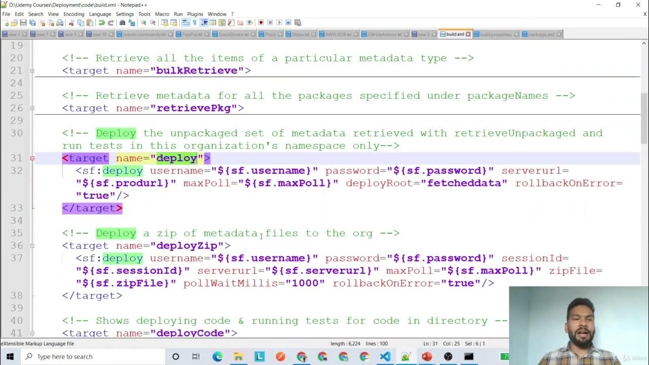 05 Deployment using Apache Ant 005 Deploy & Retrieve using Ant - YouTube
