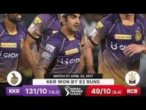 kkr vs RCB IPL 2017 highlights| RCB 49 ALL OUT MATCH 27 - YouTube