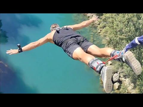 Bungee jumping, 55 méter, Szlovénia, Solkan Top Extrém bungee 😎