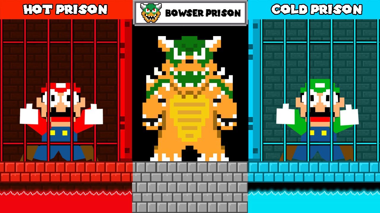 Mario and Luigi Escape Hot vs Cold Challenge in Bowser Prison | Game ...