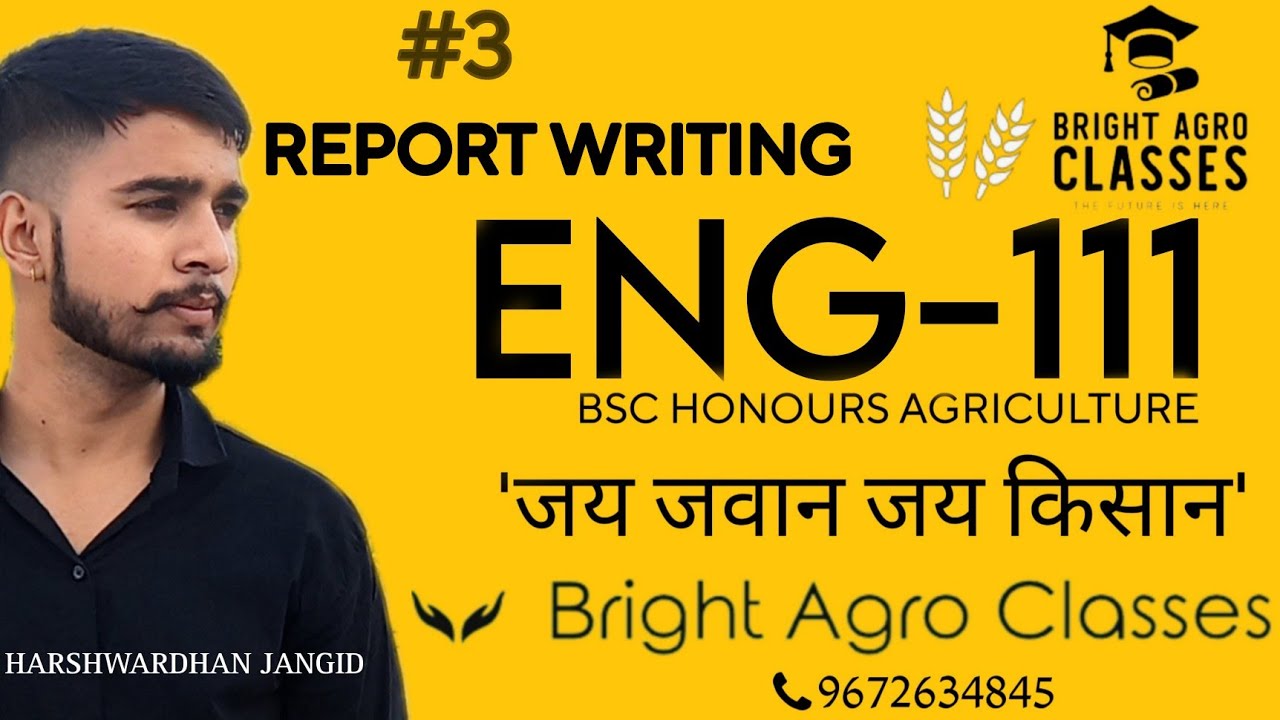 REPORT FORMAT/BSC(HONS.)AG.PART-1 SEM. ENGLISH-111 #bscagriculture # ...