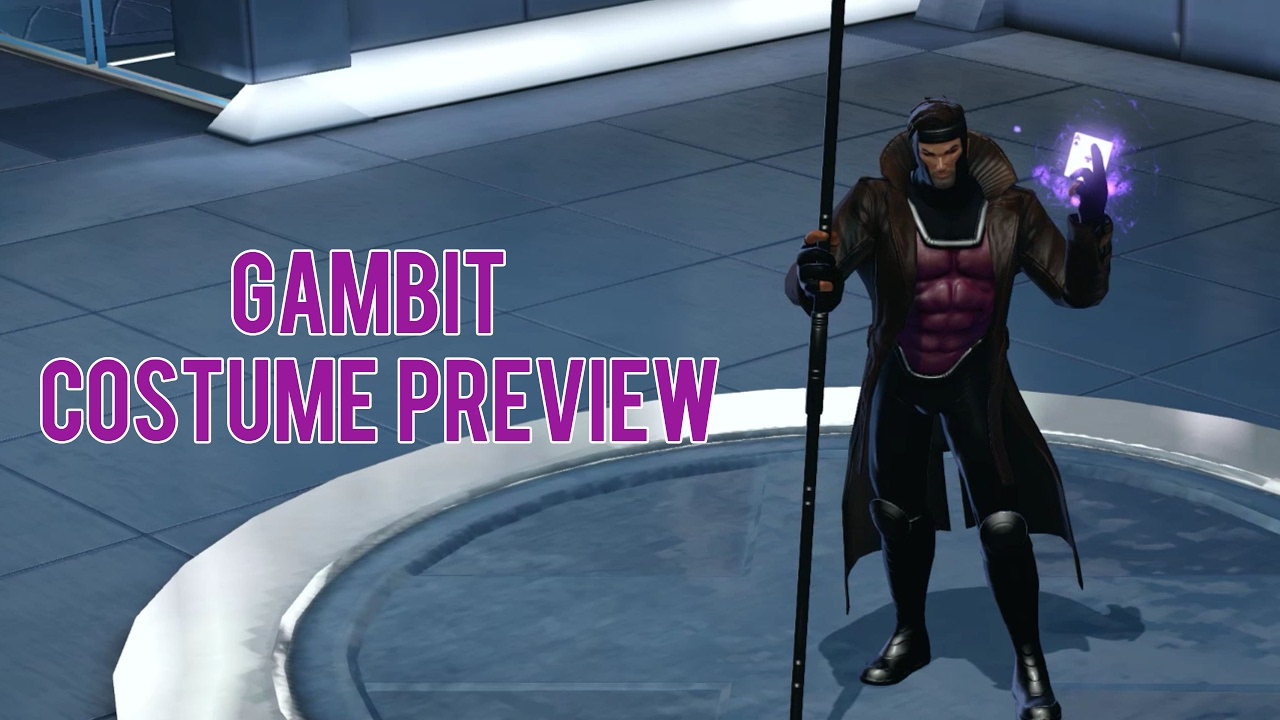 Gambit Costume Preview - Marvel Heroes Omega (PC/PS4/XBOX) - YouTube