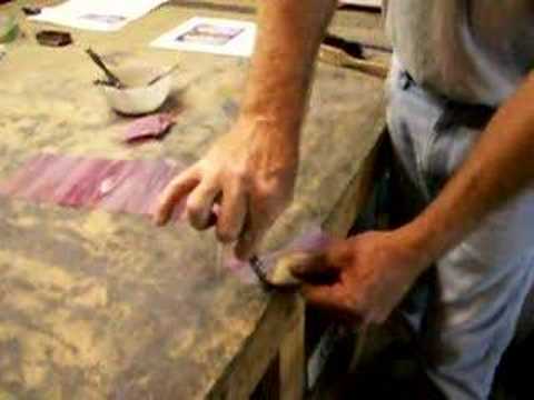 Hand cutting stained glass. - YouTube