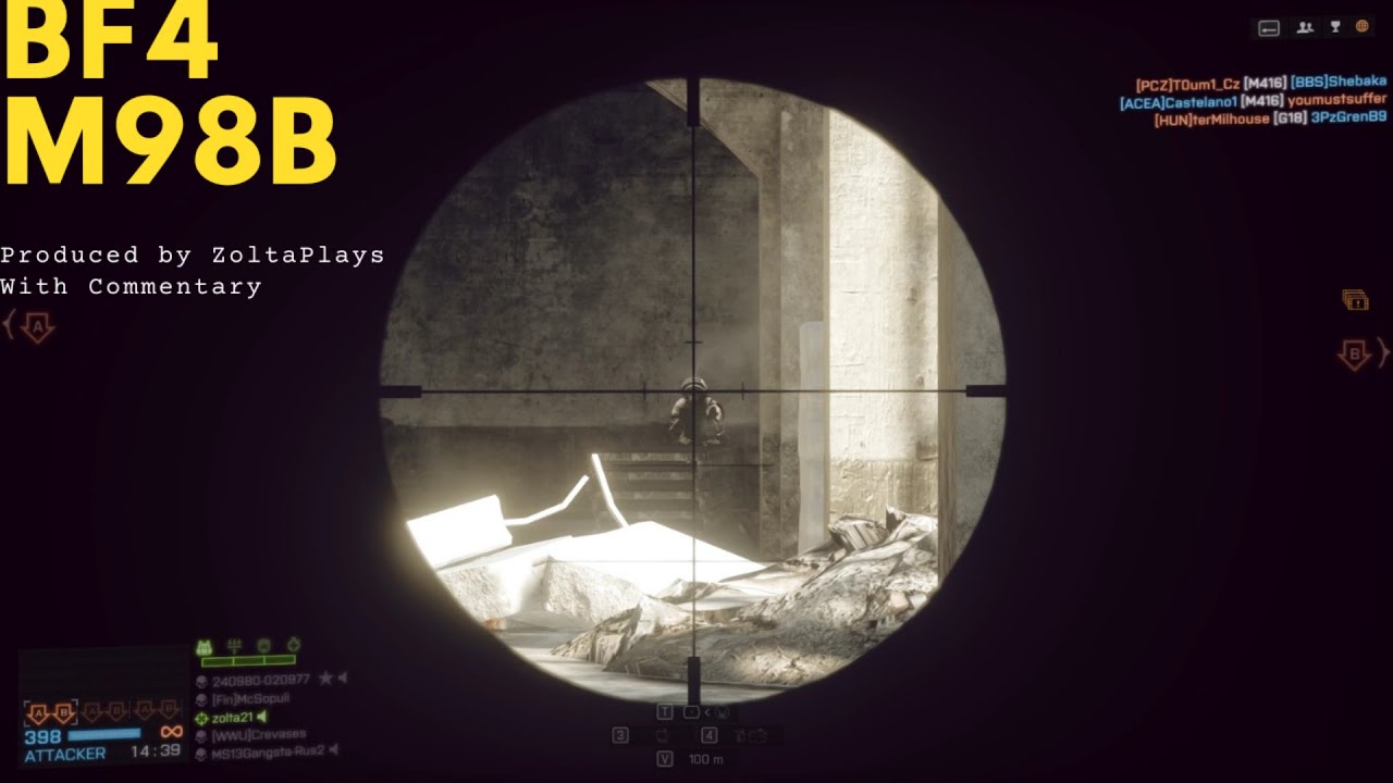 BF4 M98B Gameplay - YouTube