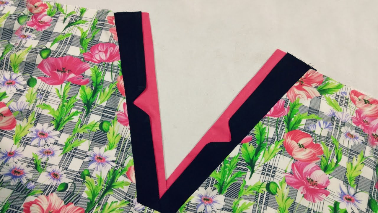 Beautiful V shape kurti neck design | making easy steps | The Latest ...