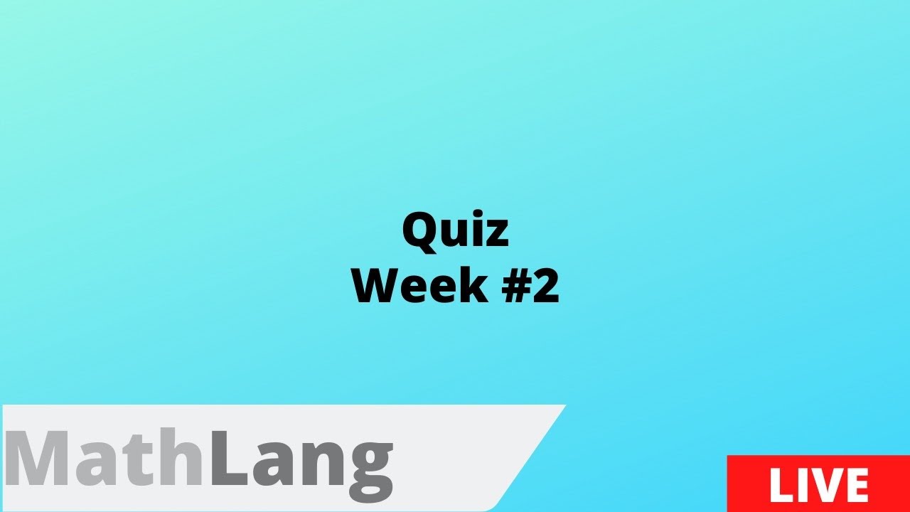 Math quiz week 2 - YouTube