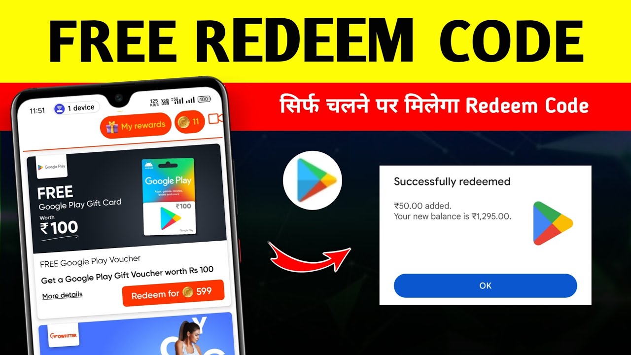 100% How To Get Free Redeem Code | Free Redeem Code App | Google Play ...