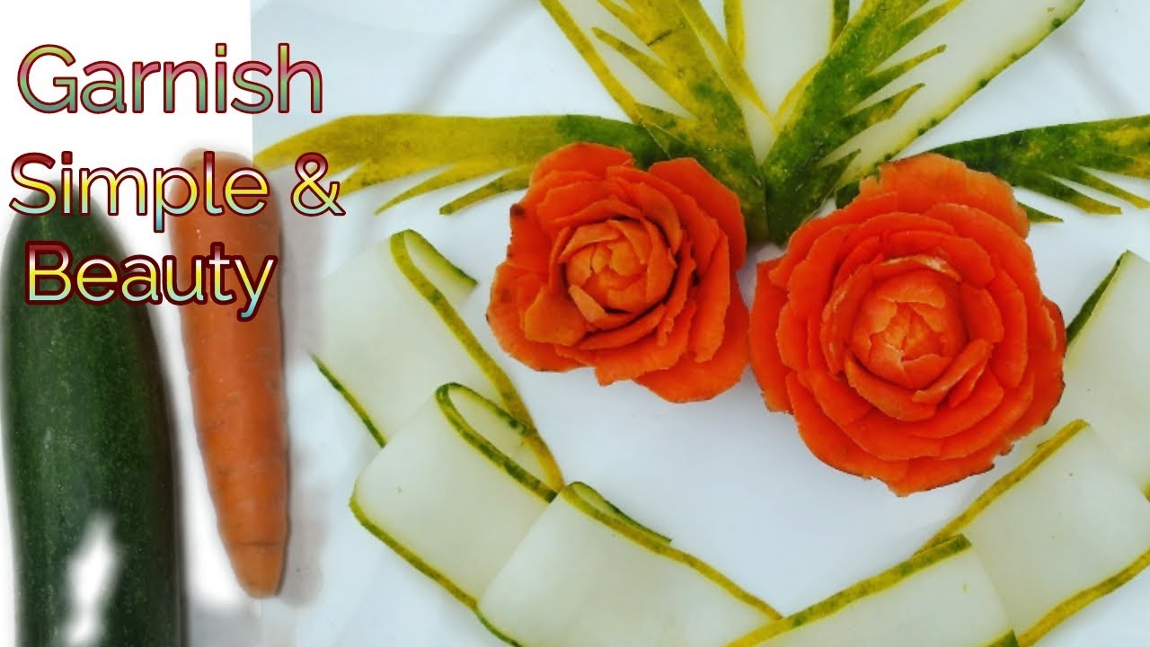 How to make a simple and beautiful rose garnish from carrots - YouTube