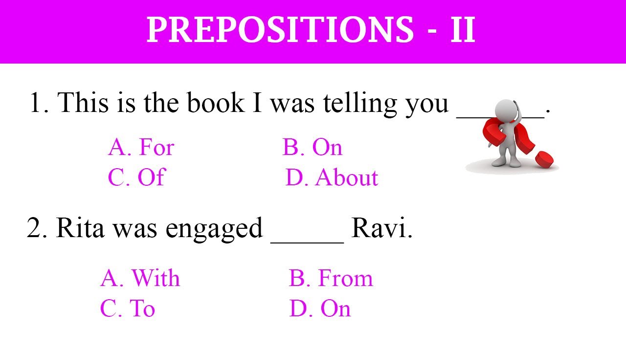 PREPOSITIONS - II | Test Your English Grammar | Grammar Test - 6 ...