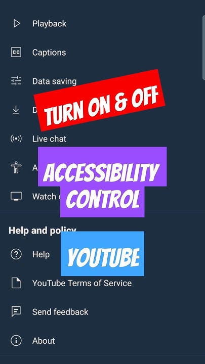 How to Turn ON and OFF Accessibility Control for Player in Youtube? #shortsfeed #trending # ...