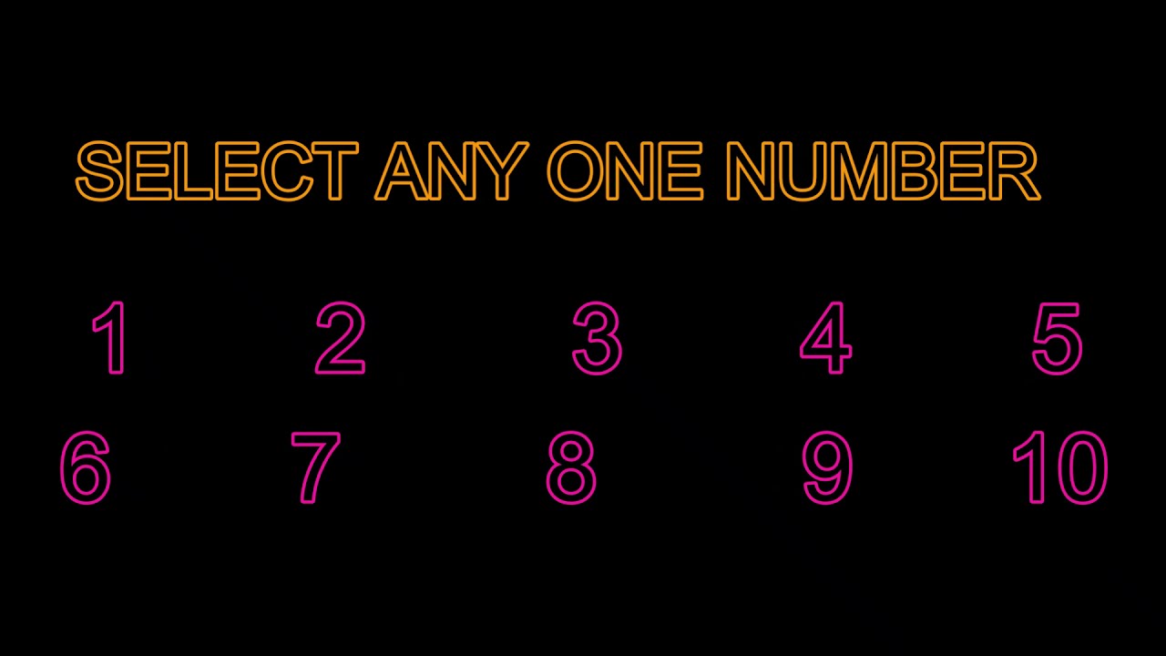 || Select One Number || - YouTube
