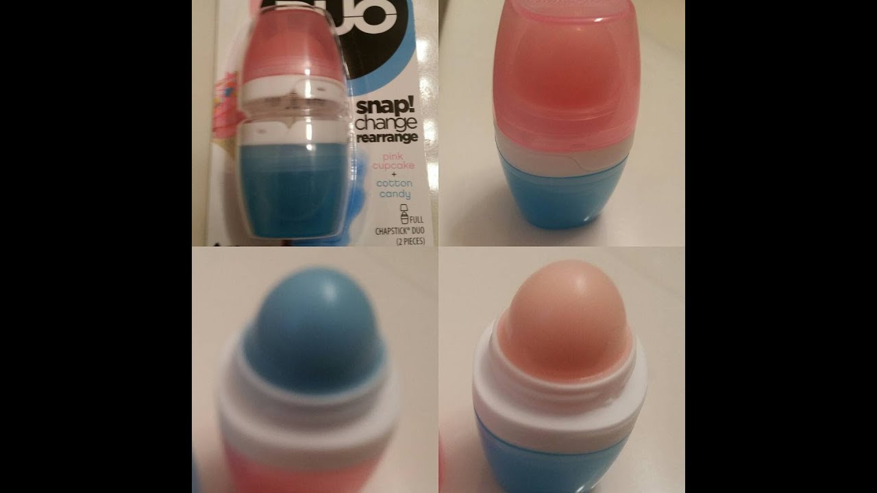 ChapStick Duo In Pink Cupcake & Cotton Candy Lip Balm Review - YouTube