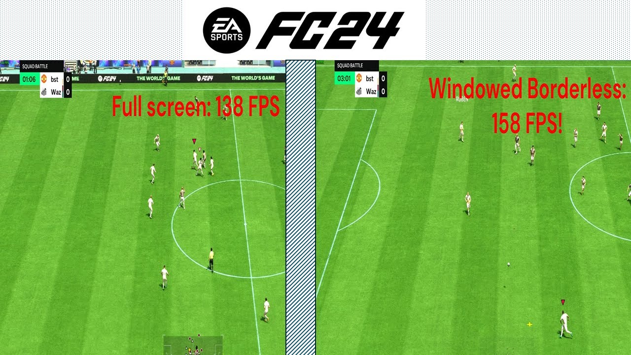 EA FC24: Windowed borderless vs Fullscreen FPS count! - YouTube