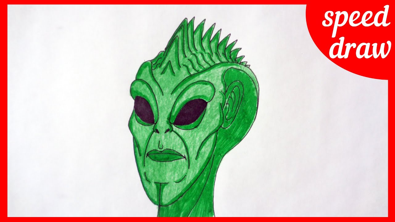 Speed draw Alien, fantastic characters by Dmitry Syrman - YouTube