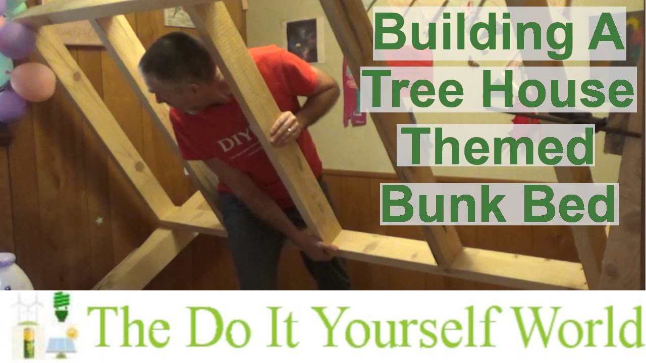 Building A Tree House Themed Bunk Bed And Playhouse - YouTube