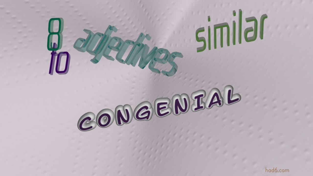 congenial - 8 adjectives which mean congenial (sentence examples) - YouTube