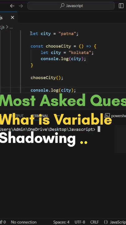 Variable Shadowing In Javascript Javascript Frontend Coding Coder Viral Shorts Youtube 