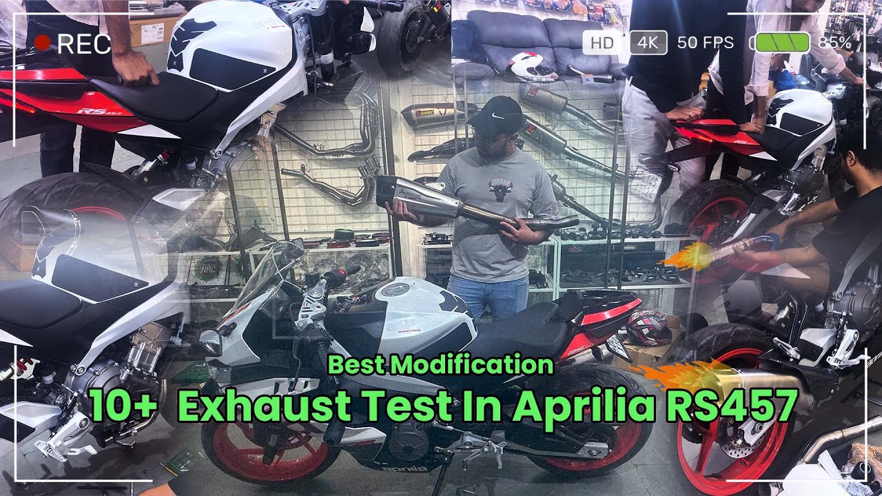 10+ Exhaust Test In Aprilia RS457 || aprilia rs 457 exhaust sound ...