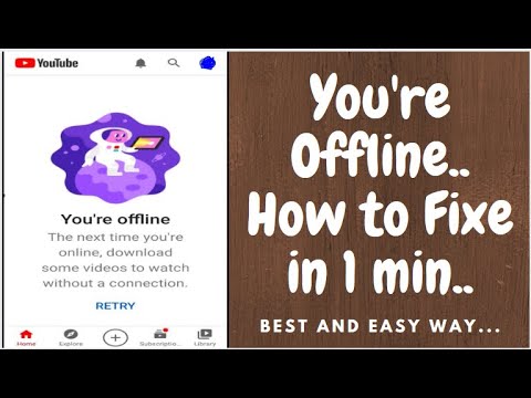 How to Fix YouTube Error You’re offline in mobile | how to fix YouTube ...