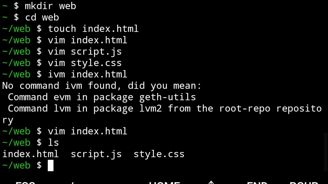 手機用 Vim 來寫基本 HTML, CSS 與 JS - YouTube