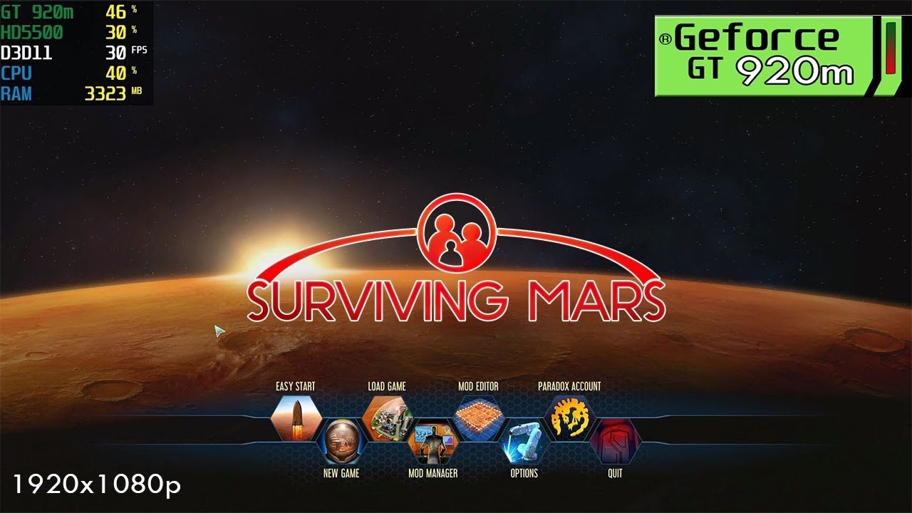 Surviving Mars on Nvidia 920m | 920mx - Performance Test!! - YouTube