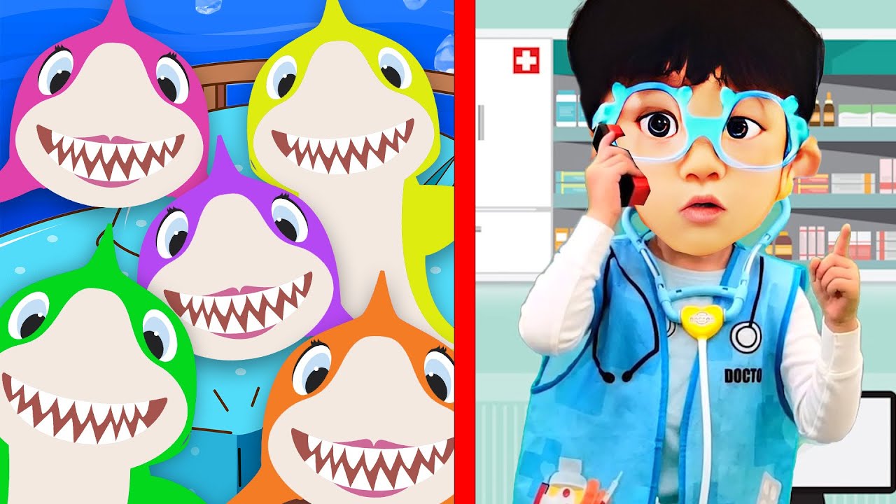 5 Little Shark Jumping on the Bed | DoReMi Kids Songs - YouTube
