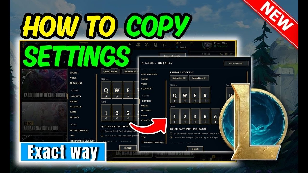 How To Copy Settings in League Of Legends || Transfer Your LoL Settings ...