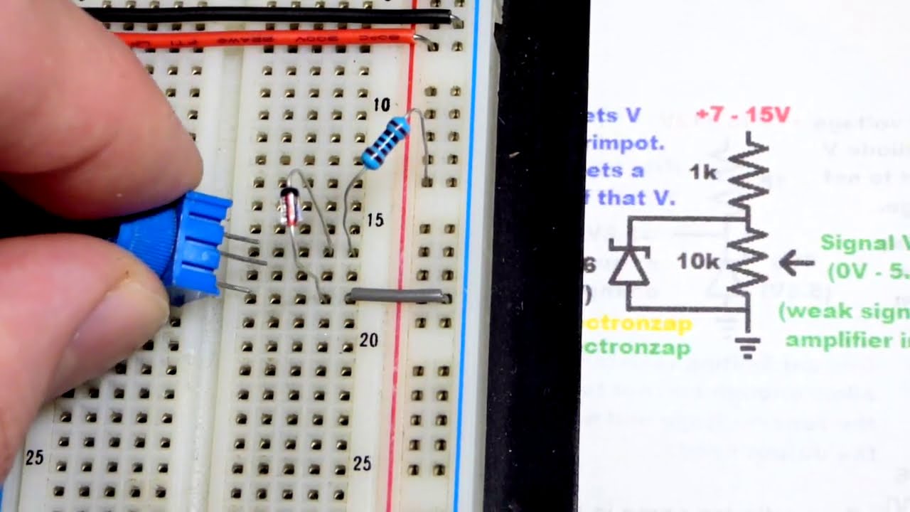 How to wire a zener diode to a trimpot potentiometer to get a steady ...